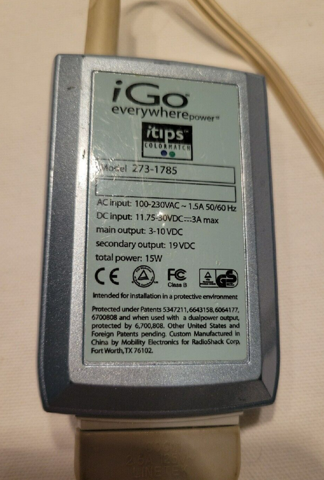 Genuine iGo Everywhere 273-1785 Power Adapter Charger w/273-1787 Power ...