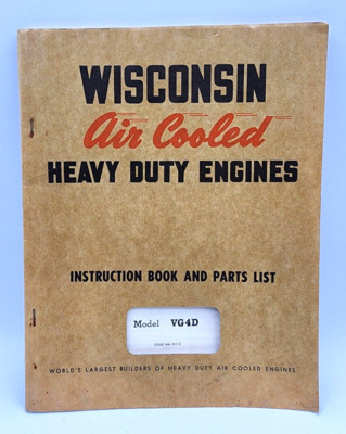 Wisconsin VG4D Air Cooled Engine Instruction Book Parts List Manual MM ...