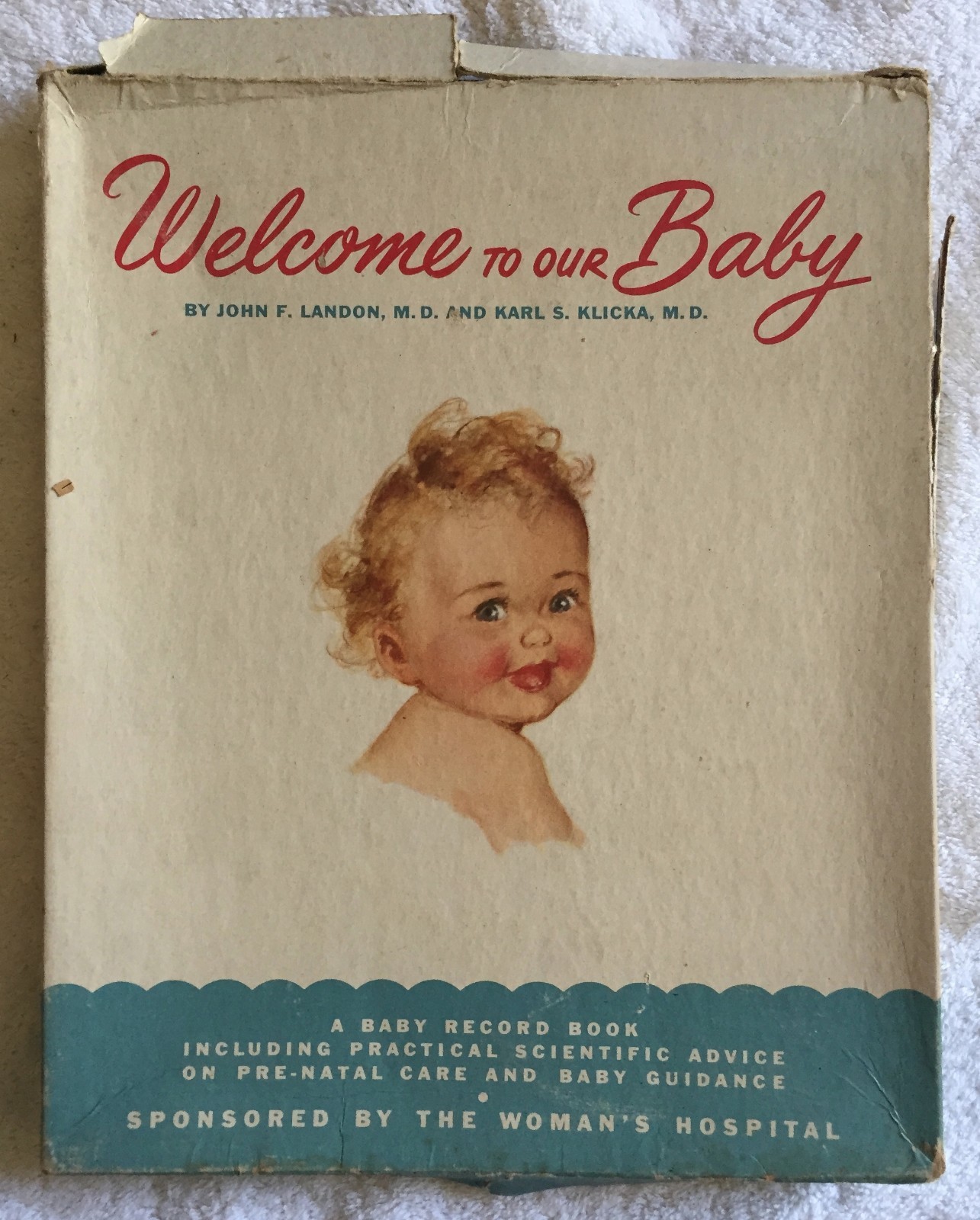 1955 baby memory book in orig. box! rare unused "Welcome to Our Baby ...