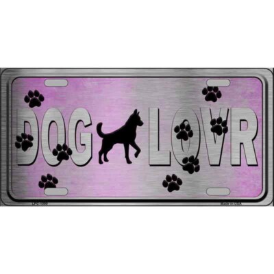 MINI Size 4"x2.2" License Plate Metal Novelty Sign Dog Lover Pink ...