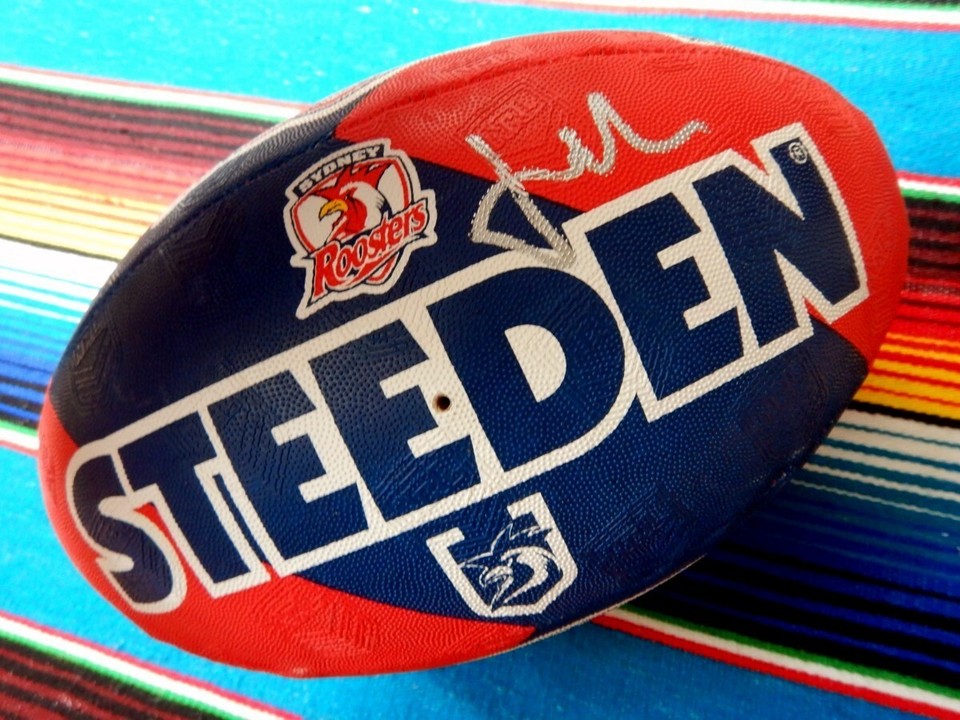 Signed Joseph Manu Sydney Roosters NRL Steeden Football - Proof COA | eBay