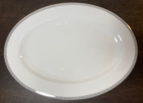 Compton Fine China Classic Dot Pattern Serving Platter Plate Dish 12”x9 ...