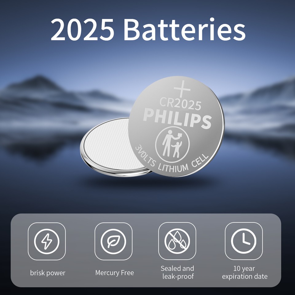 20x Philips Lithium Battery 3V CR2025 CR 2025 BR2025 DL2025 Remote Button Cell | eBay