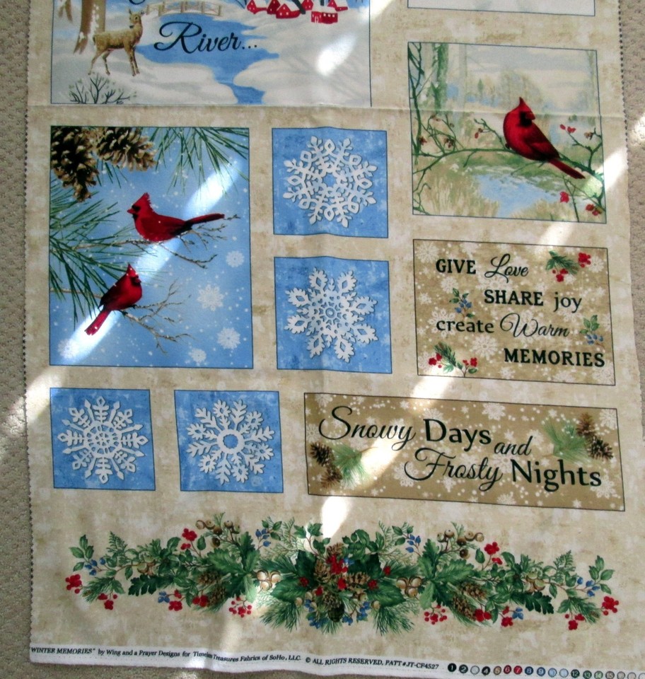 1 Pretty Flannel "Winter Memories" Cotton Quilting/Wallhanging Fabric ...