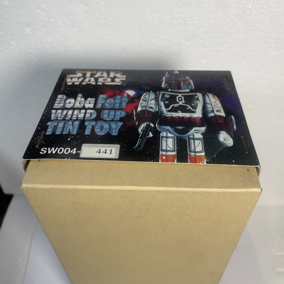 Rare 1998 Star Wars Boba Fett wind up tin toy Osaka new windup boxed | eBay