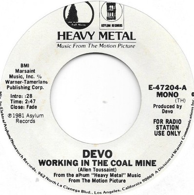 DEVO Working In The Coal Mine on Full Moon Heavy Metal Soundtrack PROMO ...