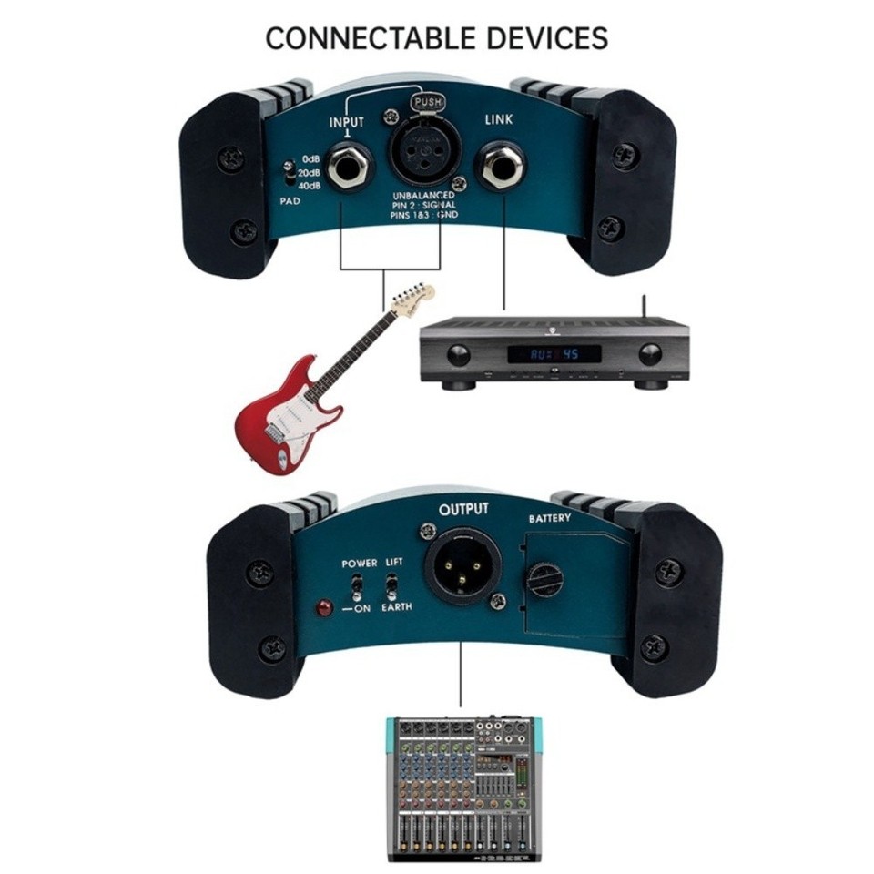 Impedance Transformer DI Box for Audio Instruments and Microphone ...