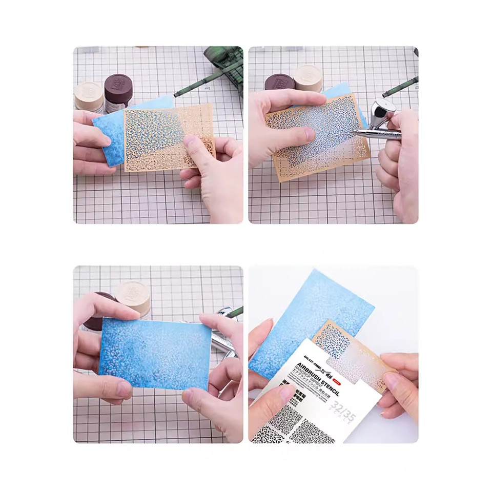 4Pcs 1/32 1/35 Ambush Camouflage Leakage Spray Stencil Template Paper ...