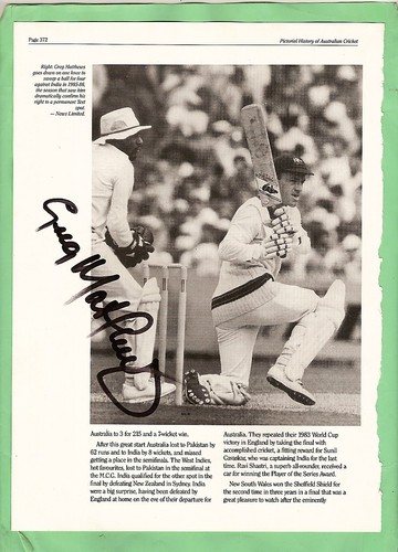 #T78. CRICKET AUTOGRAPH - GREG MATTHEWS | eBay