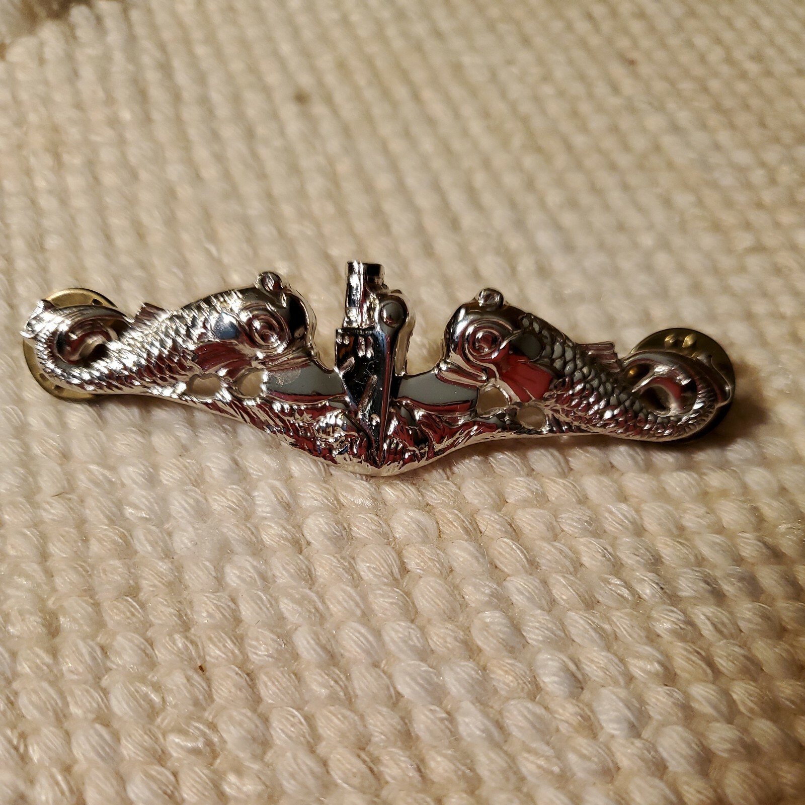 Vintage US Navy Submarine Enlisted Dolphins Pin, V21N, Solid Back U.S.S ...