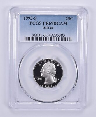 1993-S Washington Quarter Silver PR69 DCAM PCGS Blue Label | eBay