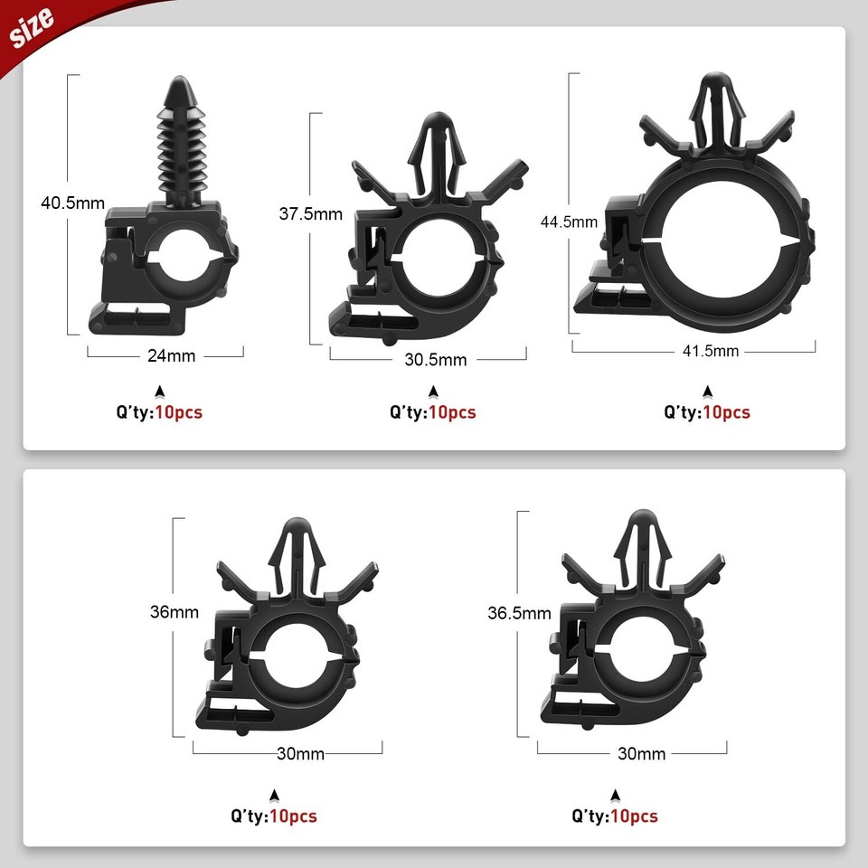 Nilight 60Pcs Automotive Wire Loom Routing Clip Wiring Harness ...