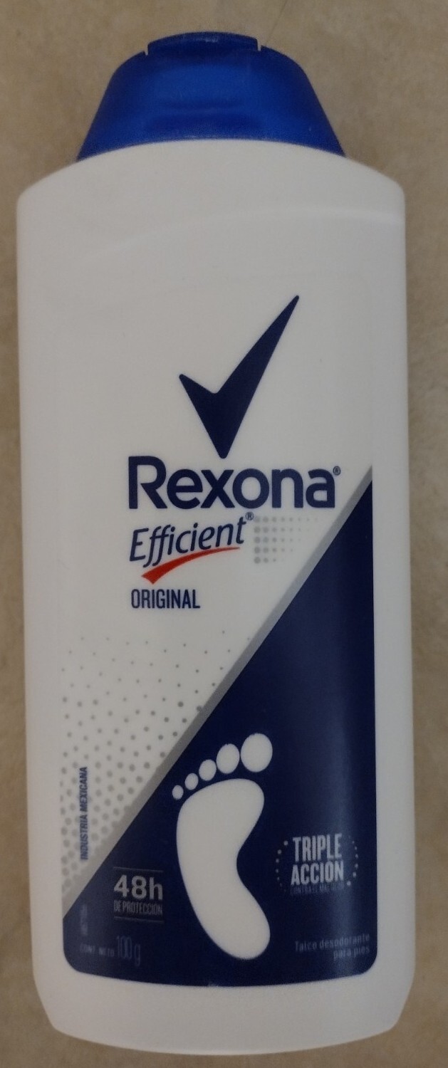 REXONA EFFICIENT TALCO PARA PIES / FOOT TALCUM POWDER - 100g c/u FREE ...
