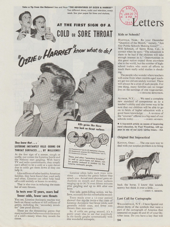 1954 Listerine - Ozzie & Harriet Nelson Wally Beaver -Magazine Print Ad ...