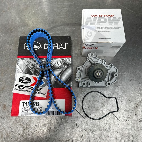 Gates Racing T184RB Timing Belt & NPW Japan Water Pump For Honda B18B1 ...