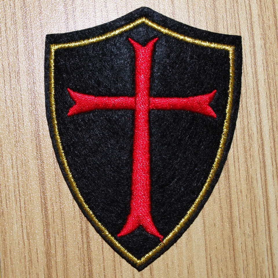 10 Knights Templar Shield Cross red Embroidered Iron On patch ≈2.3*3.1 ...