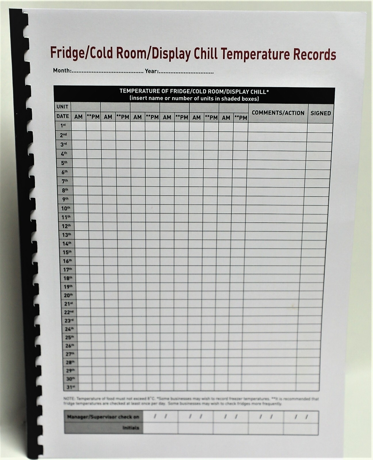 Safer Food Better Business Caterers 2025 SFBB + 18 Month Diary &18 Temp ...