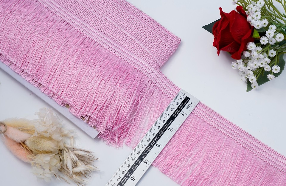 2Y 4 IN Silky Feather Fringe Trimming Braid Wedding Embellish Lace ...