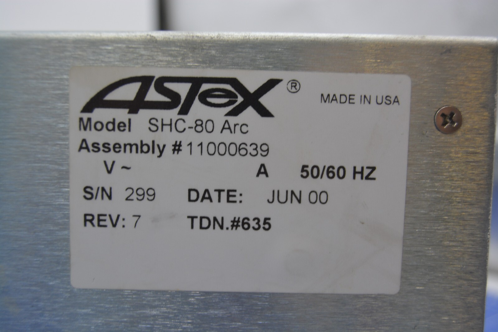 E11054790 / ASTEX SHC-80 ARC POWER SUPPLY CONTROLLER, VIISTA VISION ...