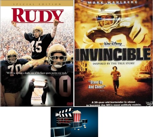 Rudy & Invincible Inspirational Football Double Feature 2 DVD Set New ...