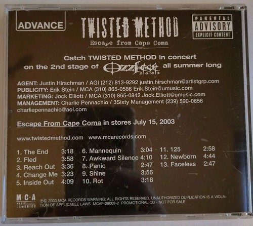 Escape From Cape Coma [PA] by Twisted Method (CD, Jul-2003, Universal ...