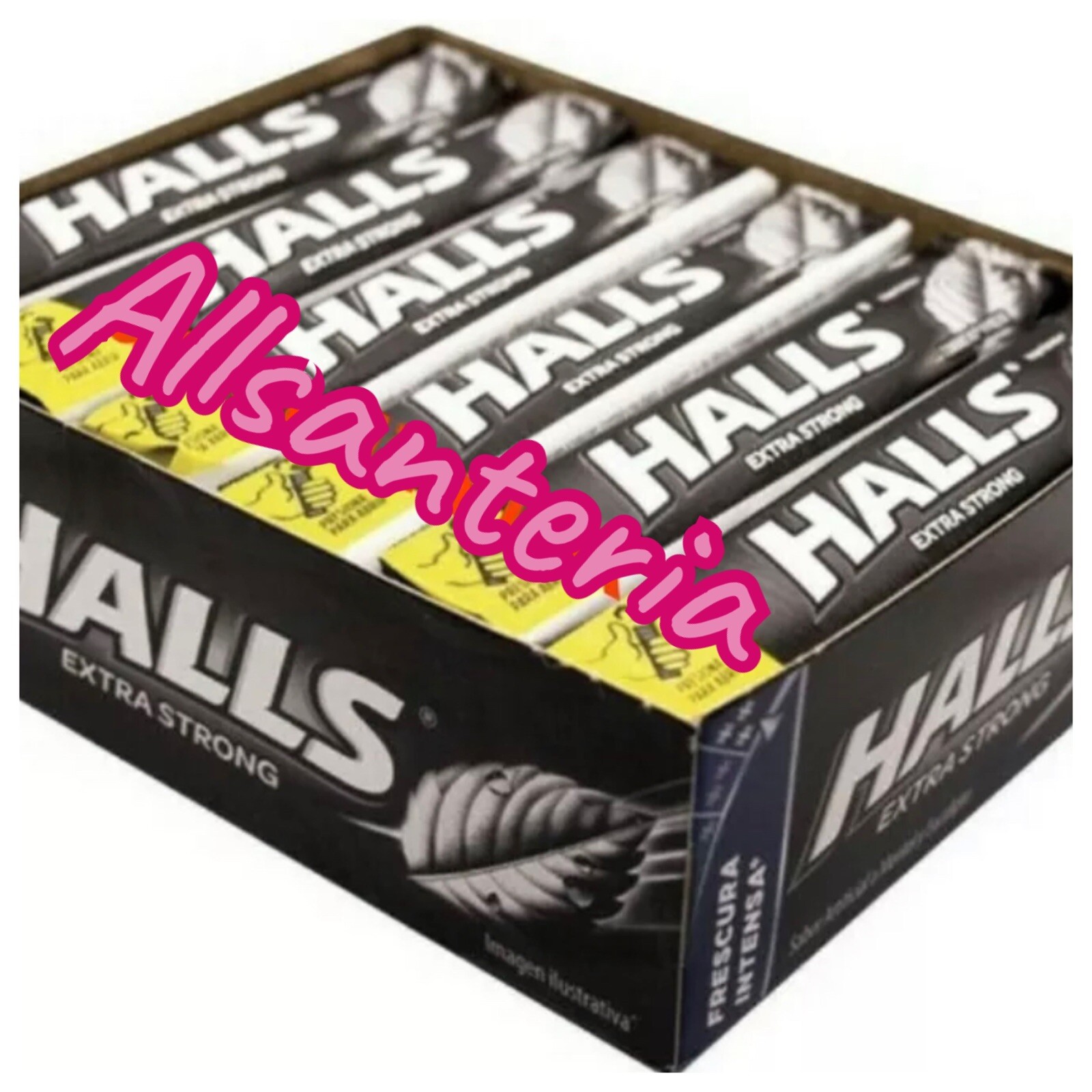 4X HALLS INTENSE COOL EXTRA STRONG COUGH DROPS 4 BOXES OF 12 PACKS ea ...