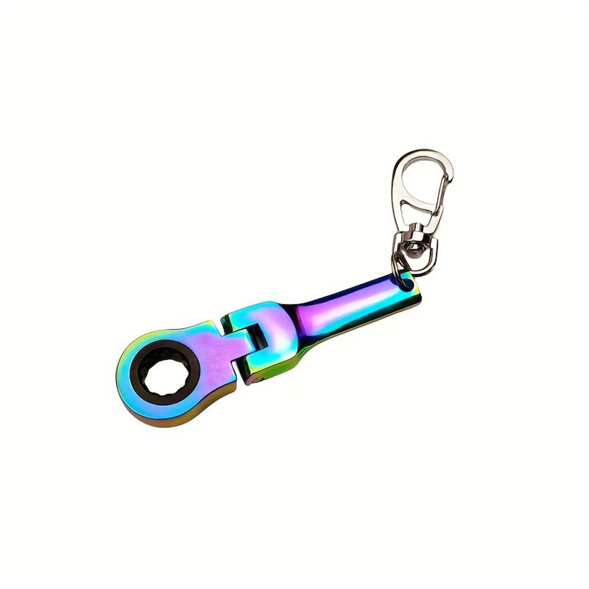 1pc 10mm Mini Shaped Wrench Tool Metal Keychain Key Chain Ring Keyring ...