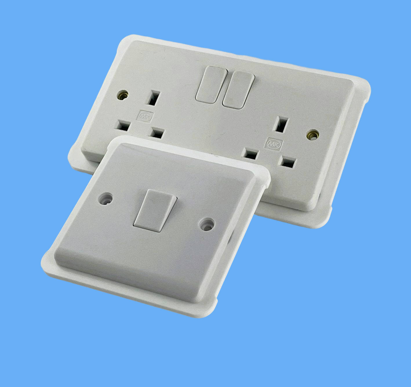 Double Single Socket Switch Surround / Finger Plate Light Switch / Plug ...