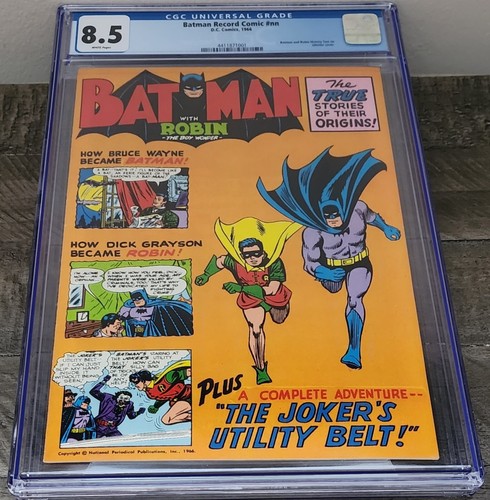 1966 "BATMAN & ROBIN" Original GOLDEN RECORDS Comic Book Cgc 8.5 White ...