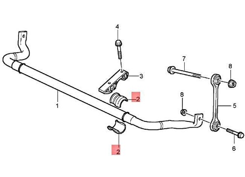 Genuine PORSCHE Anti-Roll Bar Bearing Bracket orange green 95534379261 ...