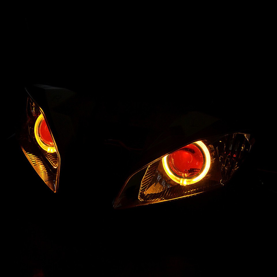 Headlight Assembly Amber Halo HID Light Red Demon Eyes for Yamaha YZF ...