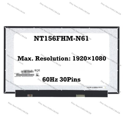 NT156FHM-N61 15.6" FHD 60Hz Laptop LCD Screen Replacement Panel 30 Pins | eBay
