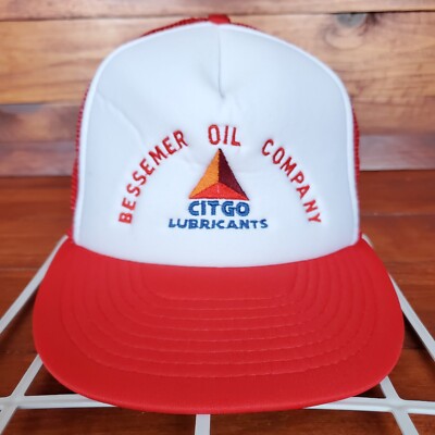 Vintage 80s Citgo Lubricants Hat Snapback Red USA GAS OIL Station Otto ...