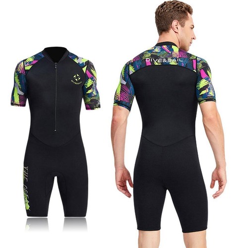 Neoprene Men's Series Wetsuit 1.5mm Short Sleeve Keep Warm Surf Shorty ...
