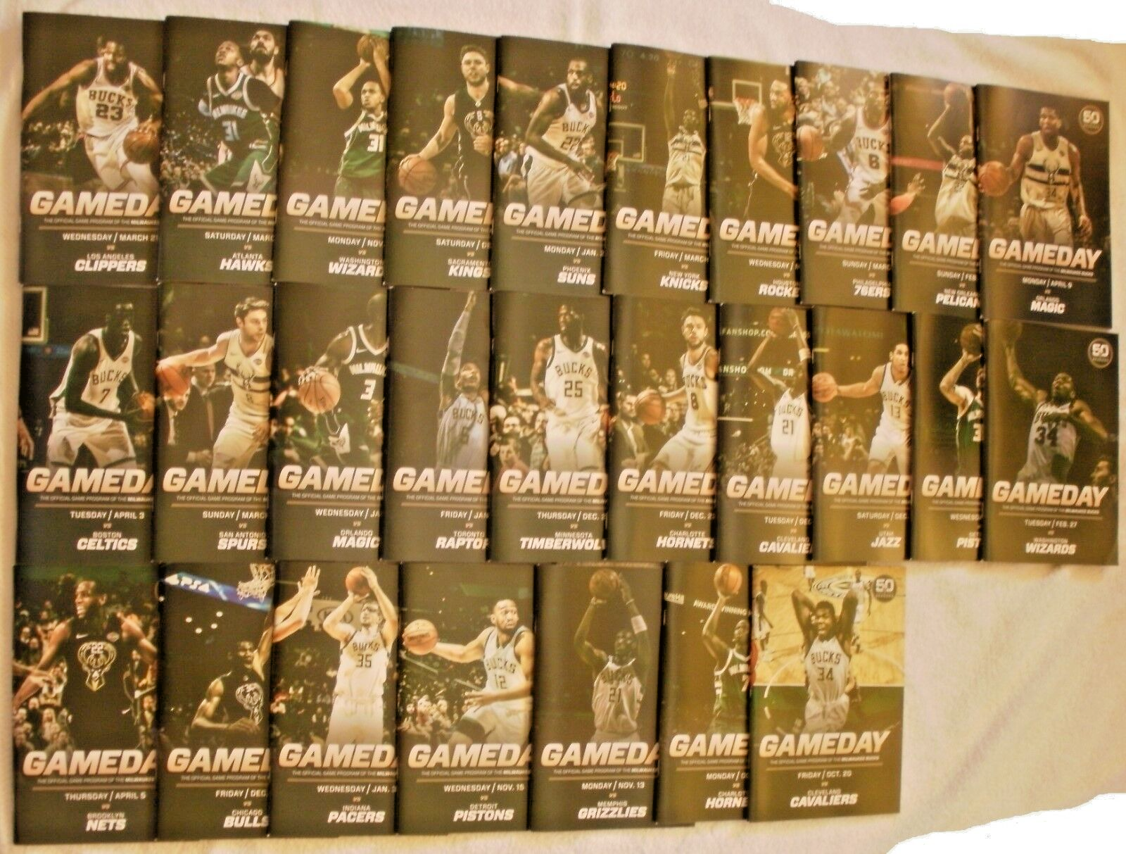 Lot of 27 Milwaukee Bucks 2017 2018 Game Programs w Giannis ...
