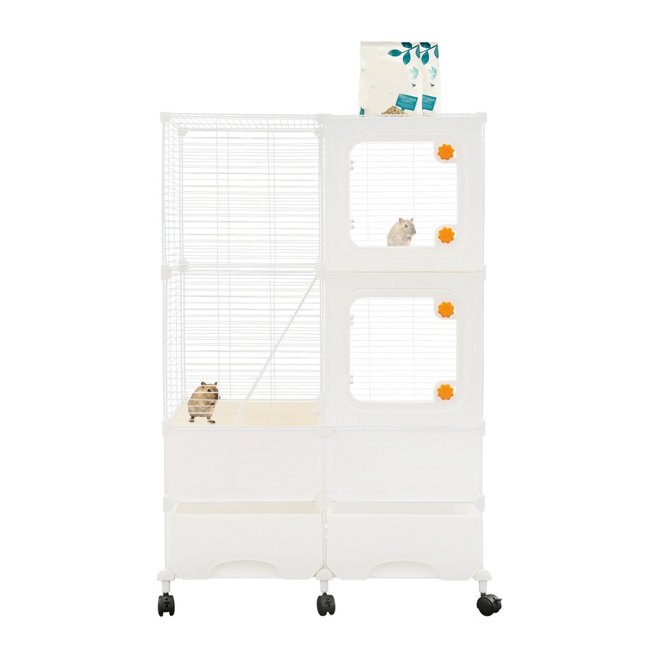 LARGE 3-Tier Hamster Cage Rodent Habitat Rabbit House W/ Ramp Passage ...