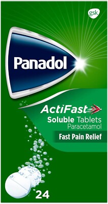 PanadoI ActiFast Soluble Tablets - Fast Pain Relief - 24 Tablets | eBay
