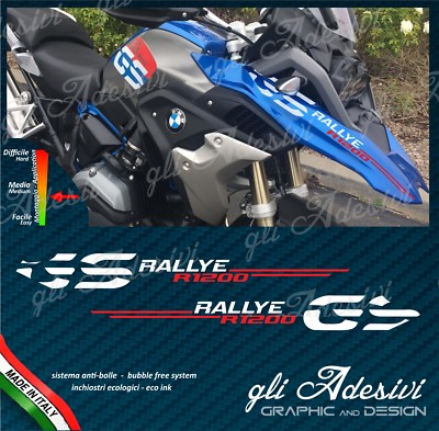 2 Stickers Beak Fender Motorcycle BMW R 1200 GS RALLYE LC Red & White ...