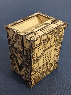 Computer circuit RPG DND Wood Dice Tower Rolling Tray Tabletop Gaming ...