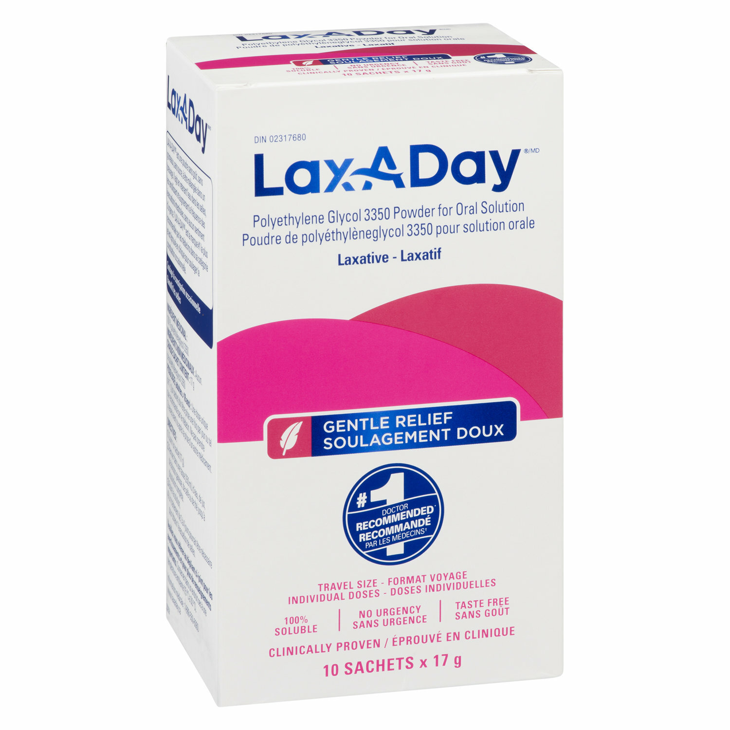 Lax A Day Laxative Powder, Travel Size, 10 pouches of 17g each, Free ...
