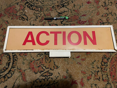 Vintage Action Sign For Movie Racks Display 🎥🎬📼 All Metal | eBay