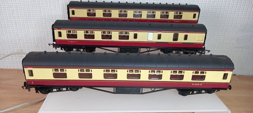 OO GAUGE CRIMSON CREAM BR CORRIDOR & BRAKE COACHES X 3 VGC BOXED | eBay UK