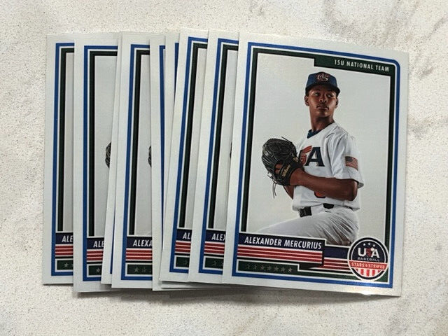 Lot (10) ALEXANDER MERCURIUS 2023 Panini Stars & Stripes USA Baseball ...