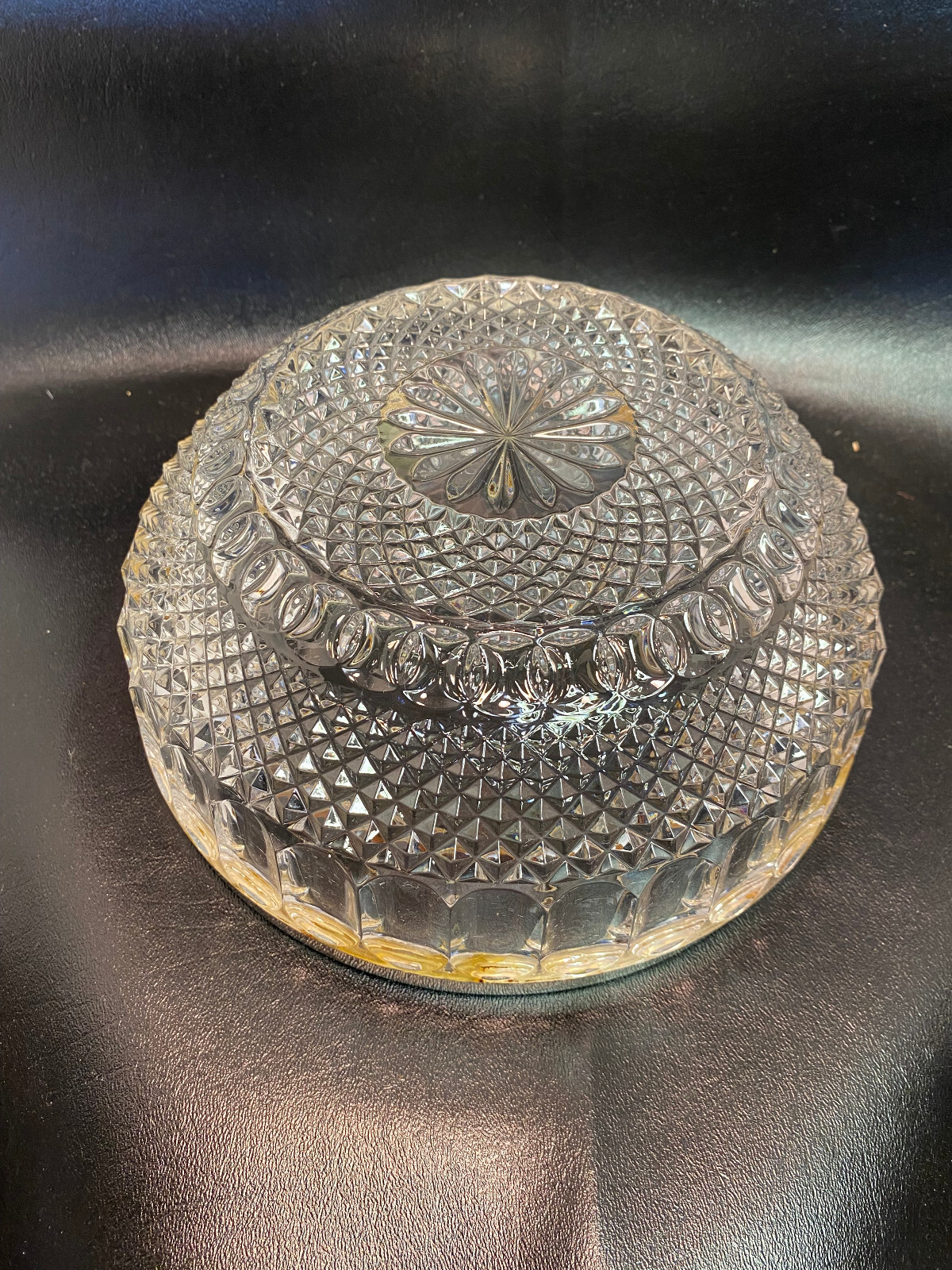 Vintage heavy cut glass Crystal Bowl with Silver plated Rim | eBay