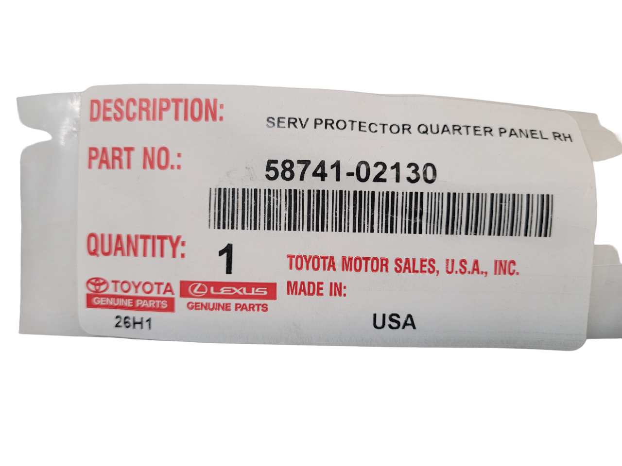 TOYOTA 5874102130 Genuine OEM Factory Original Stone Guard for sale ...