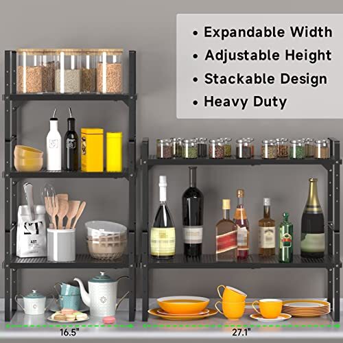SOFRON Expandable Cabinet Storage Shelf Stackable Organizer Rack for ...