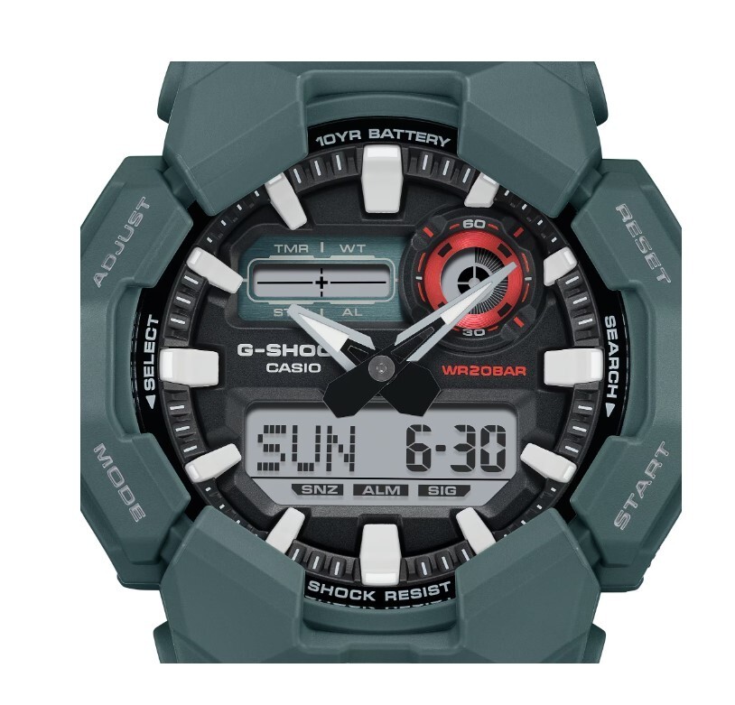 Casio G-Shock Analog-Digital 10 Year Battery Life Blue Watch GA010-2A ...