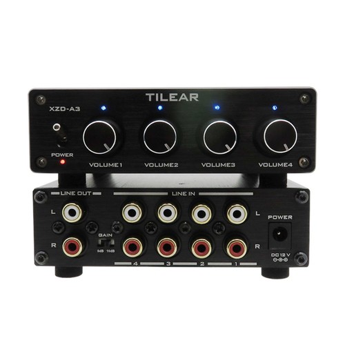 Stereo Mixer Audio Distributor Preamp Volume Adjustable for RCA ...