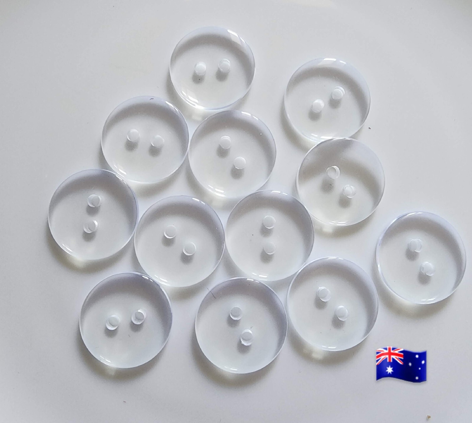 20pcs 20mm Clear Acrylic Two Hole Buttons | eBay