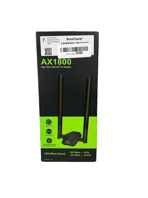 BrosTrend USB WiFi 6 Adapter AX1800 Long Range USB WiFi Adapter 1800 ...